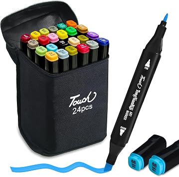 Graffiti Stifte 24 Fraben Alkohol Marker Stifte Set, Twin Tip Design ...
