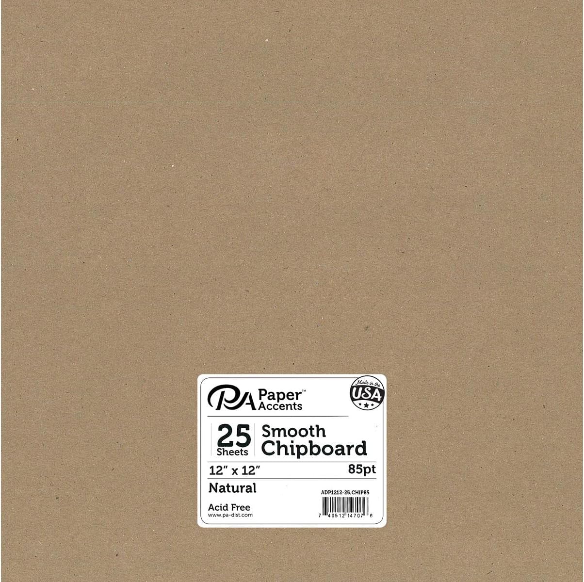 Amazon.com: PA Paper Accents Chipboard Pack 12" x 12" Natural, 2X Heavy ...