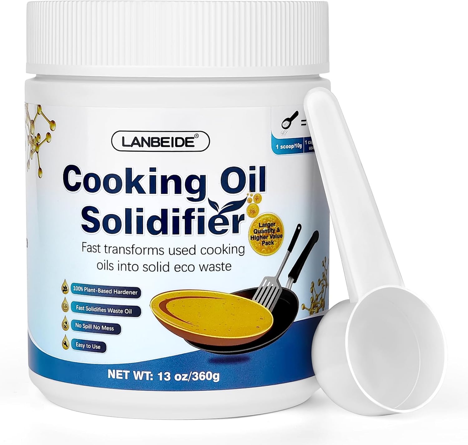 Amazon.com: LANBEIDE Cooking Oil Solidifier Powder, Solidifies Up to 36 ...