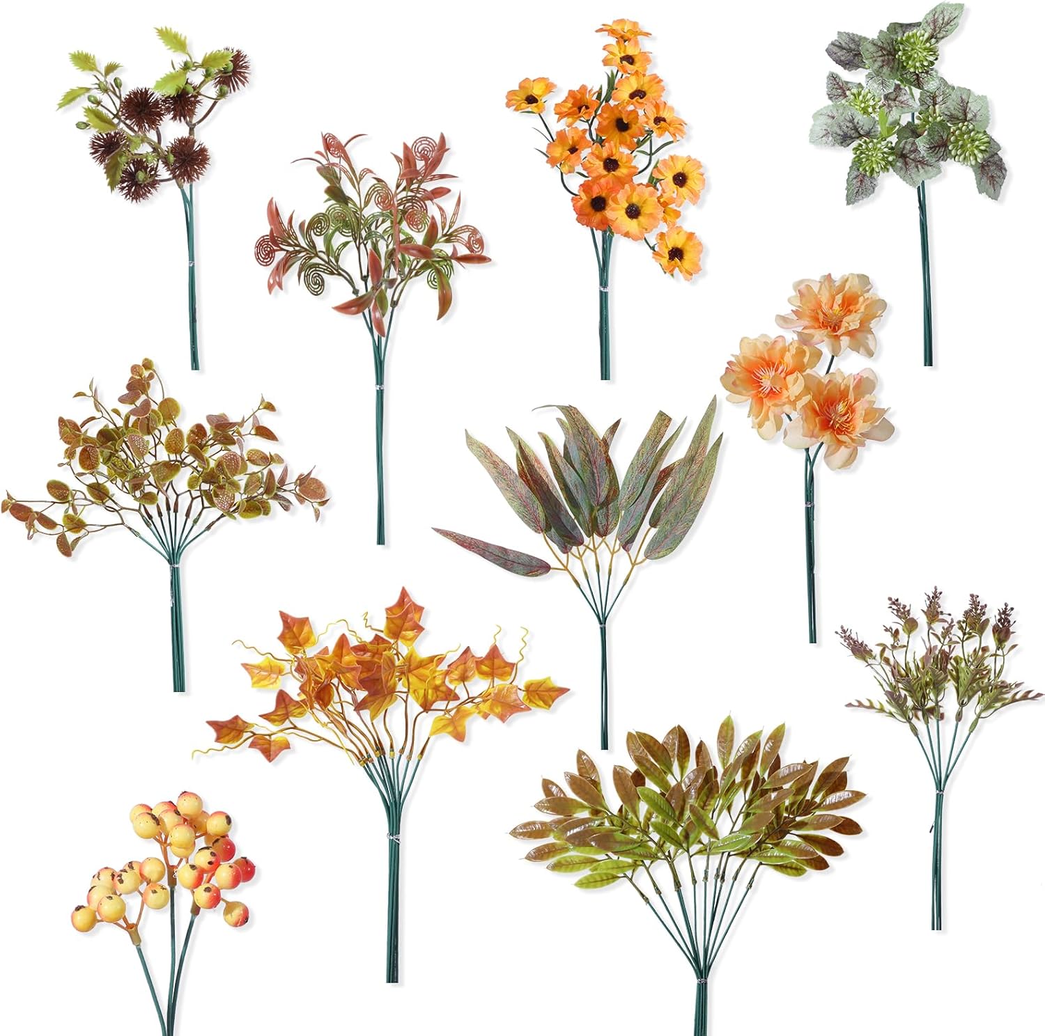 Amazon.com: POWKLX Fall Artificial Flowers and Greenery Stems Set, 72 ...
