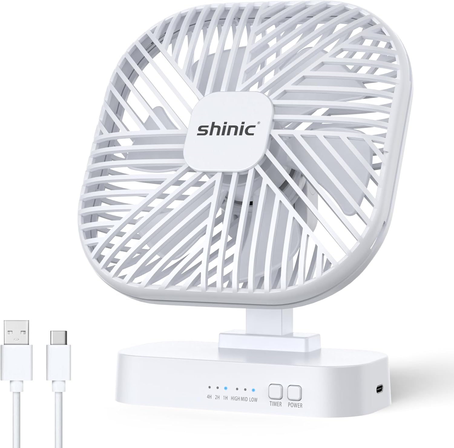 Amazon.com: shinic 5 Inch Desk Fan AA Battery Operated, Table Fan with ...
