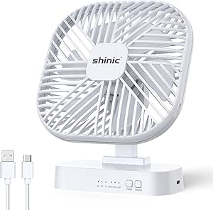 Amazon.com: shinic 5 Inch Desk Fan AA Battery Operated, Table Fan with ...