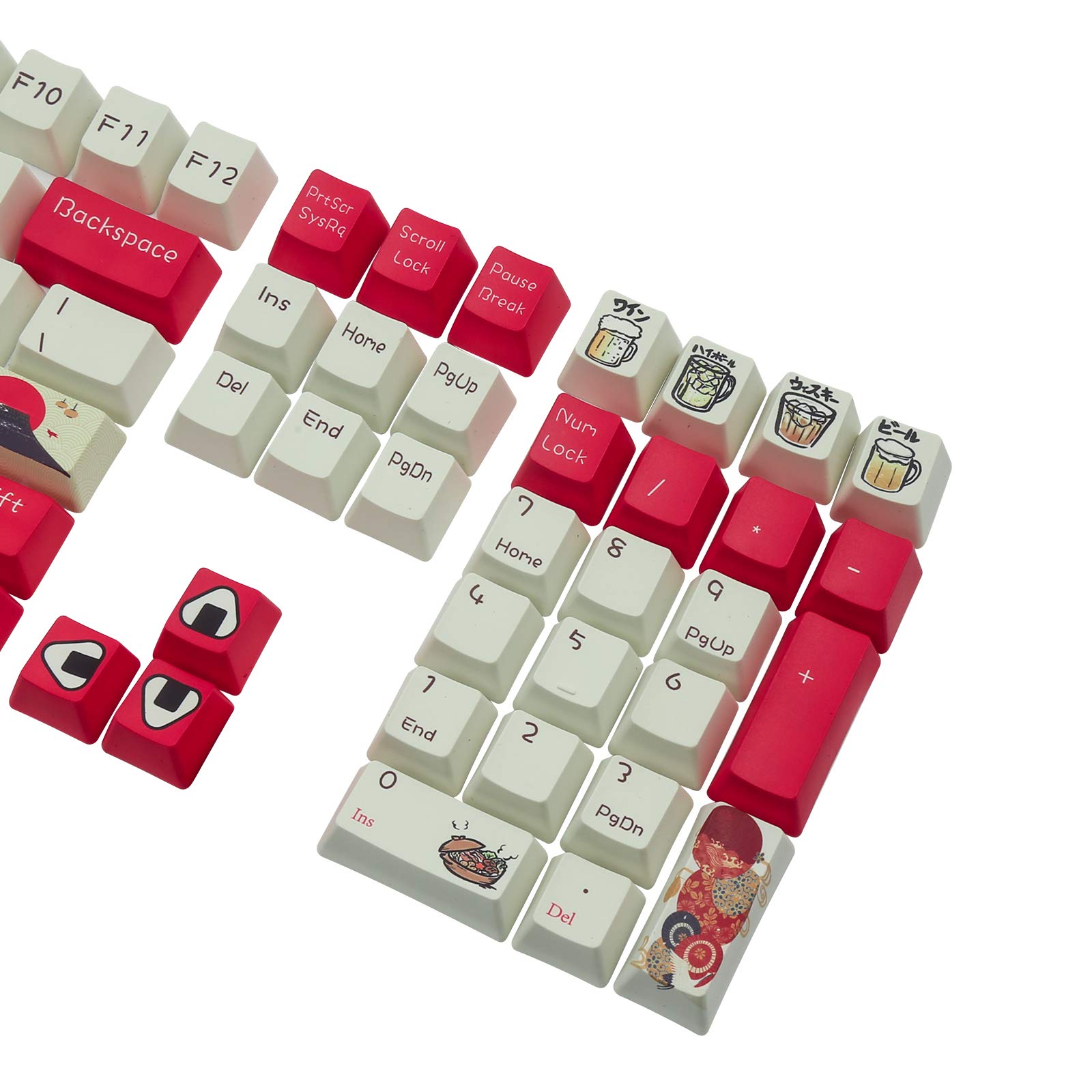 Keycaps, 104 Key OEM PBT Keycaps Dye Sublimation Japanese Anime Keycap ...