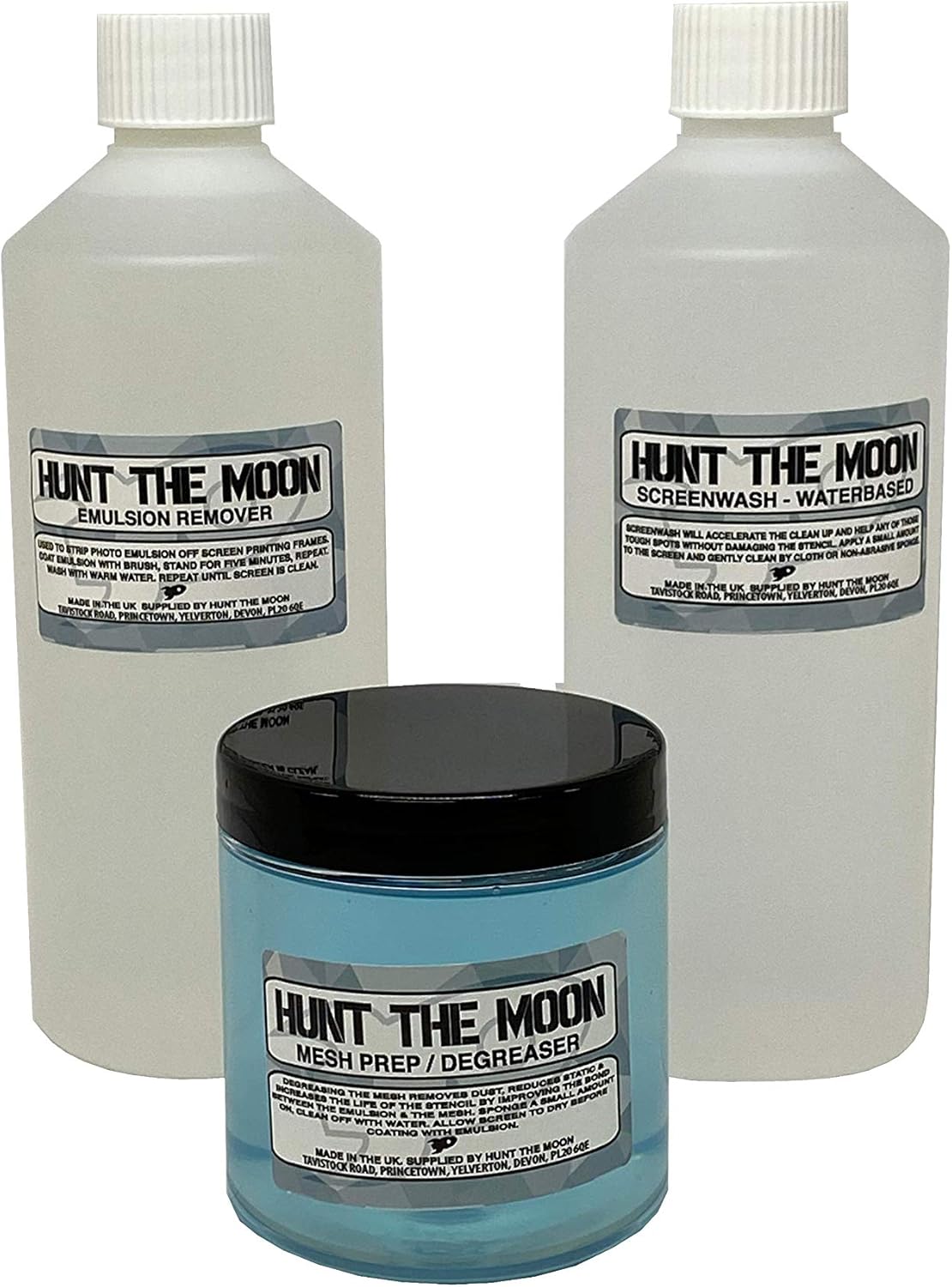 Hunt The Moon Screen Printing Cleaning Bundle, Mesh Prep, Emulsion ...