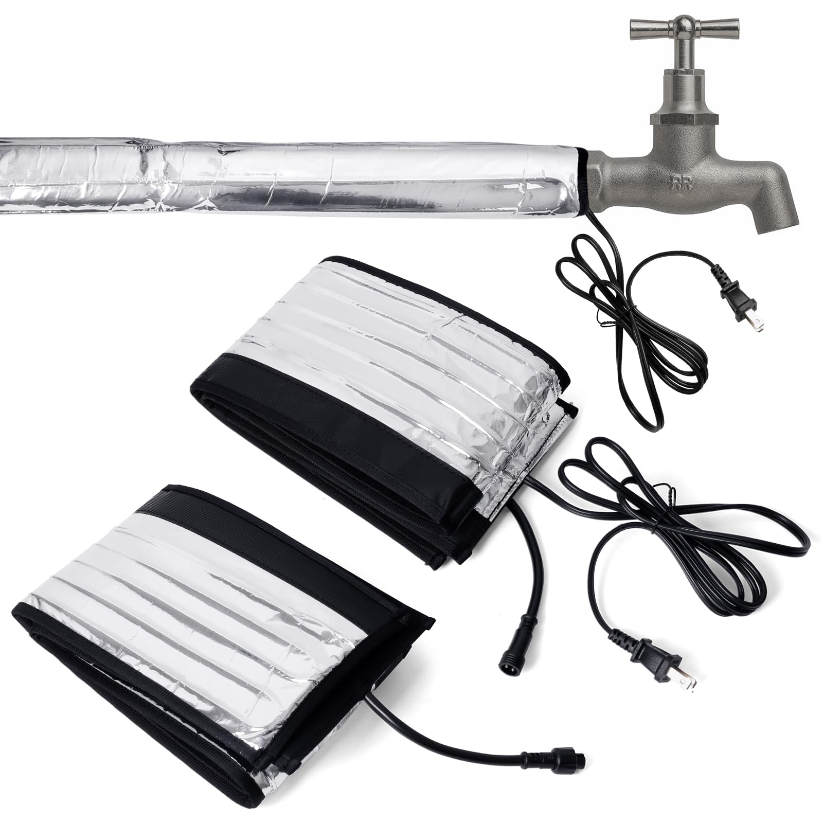 38.5" x 6" Water Pipe Heat Blanket, 110V, Max Temp 60˚/140˚F Aluminum ...