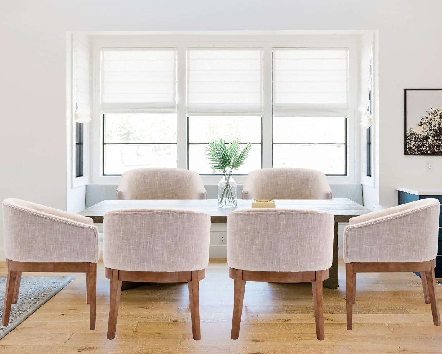 Amazon.com - Mid Century Modern Upholstered Barrel Dining Chairs with ...