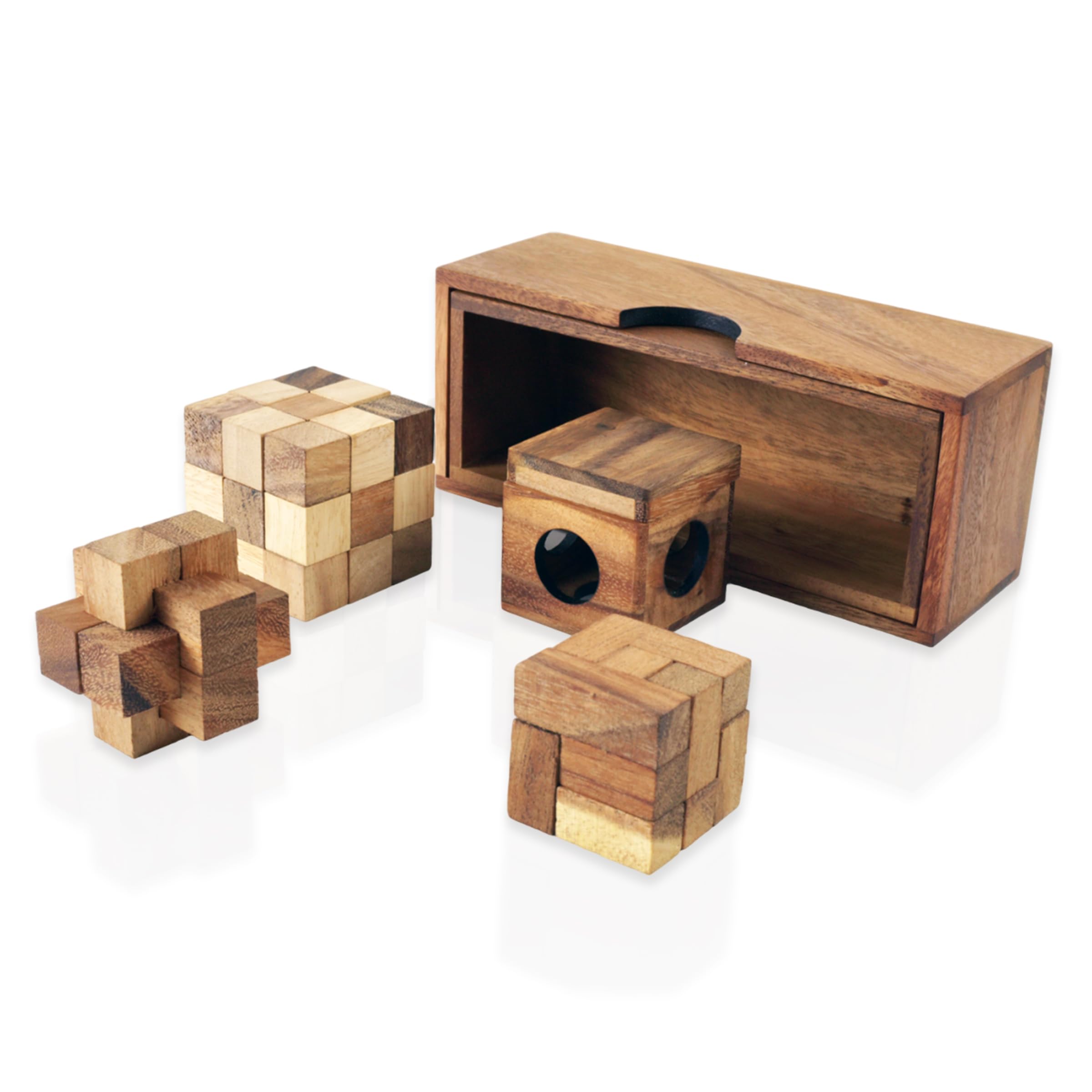 Amazon.com: Wooden Puzzle Box Sets Include 3D Brain teasers, Logic ...