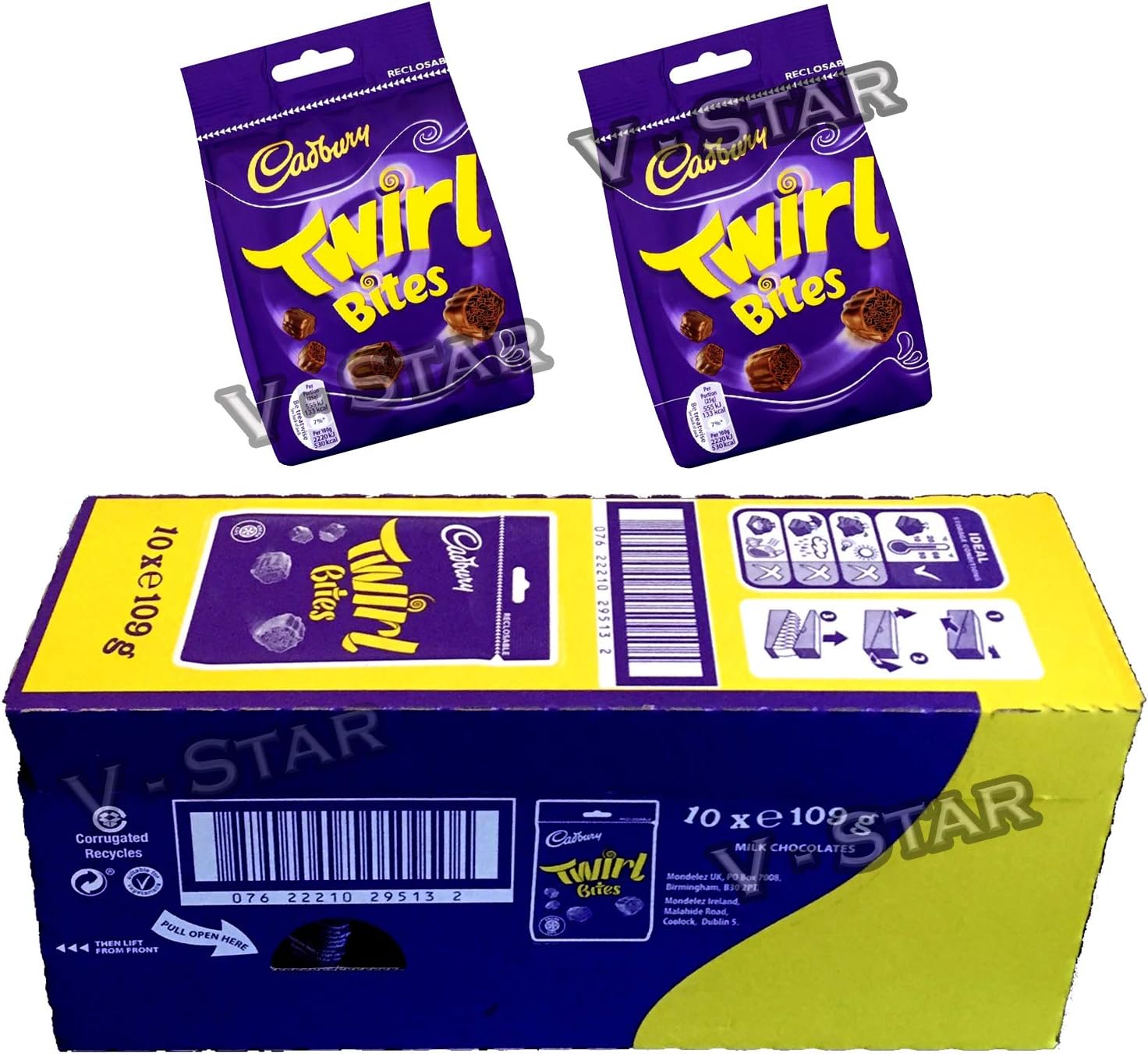Full Box of CADBURY Twirl Bites Milk Chocolate Treat Bag 10 x 109 g ...