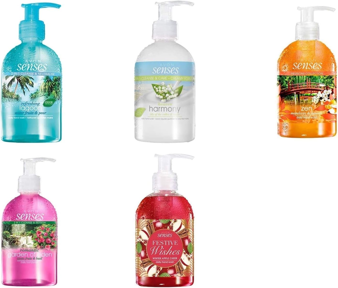 AVON Senses Hand Wash Bundle Pack Of 5 (250ml x 5 Bottles) : Amazon.co ...
