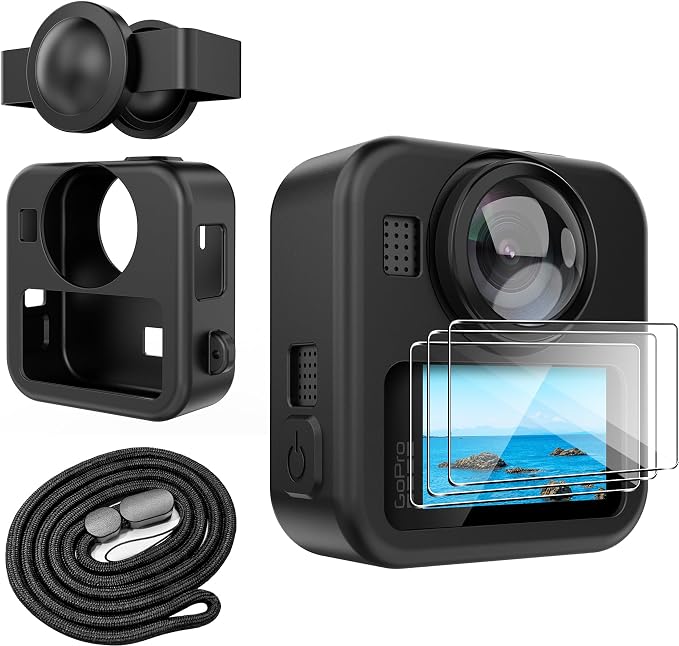 Amazon.com : Compatible for Silicone Case GoPro Max 2,Black for GoPro ...