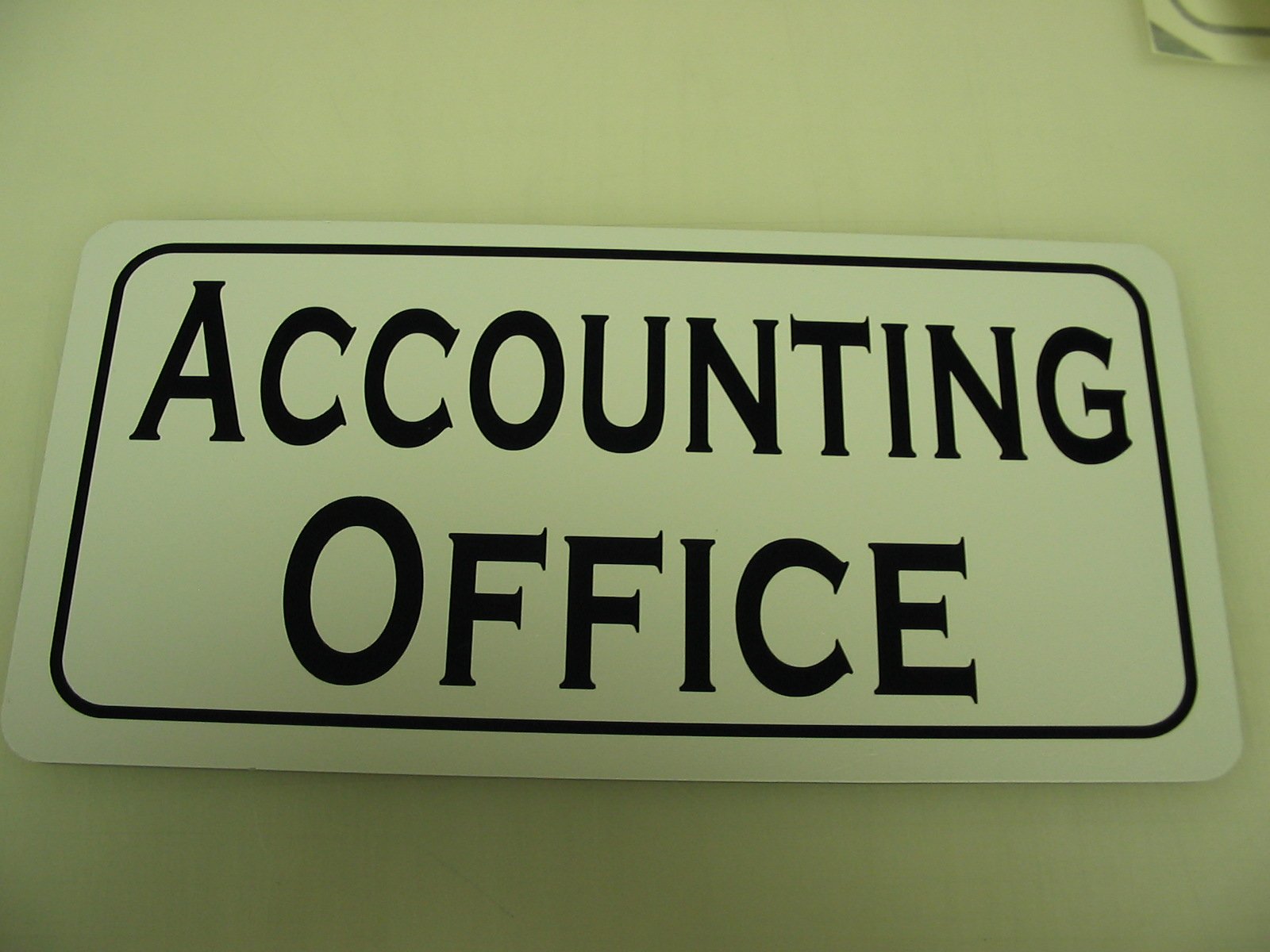 Accounting Department Sign