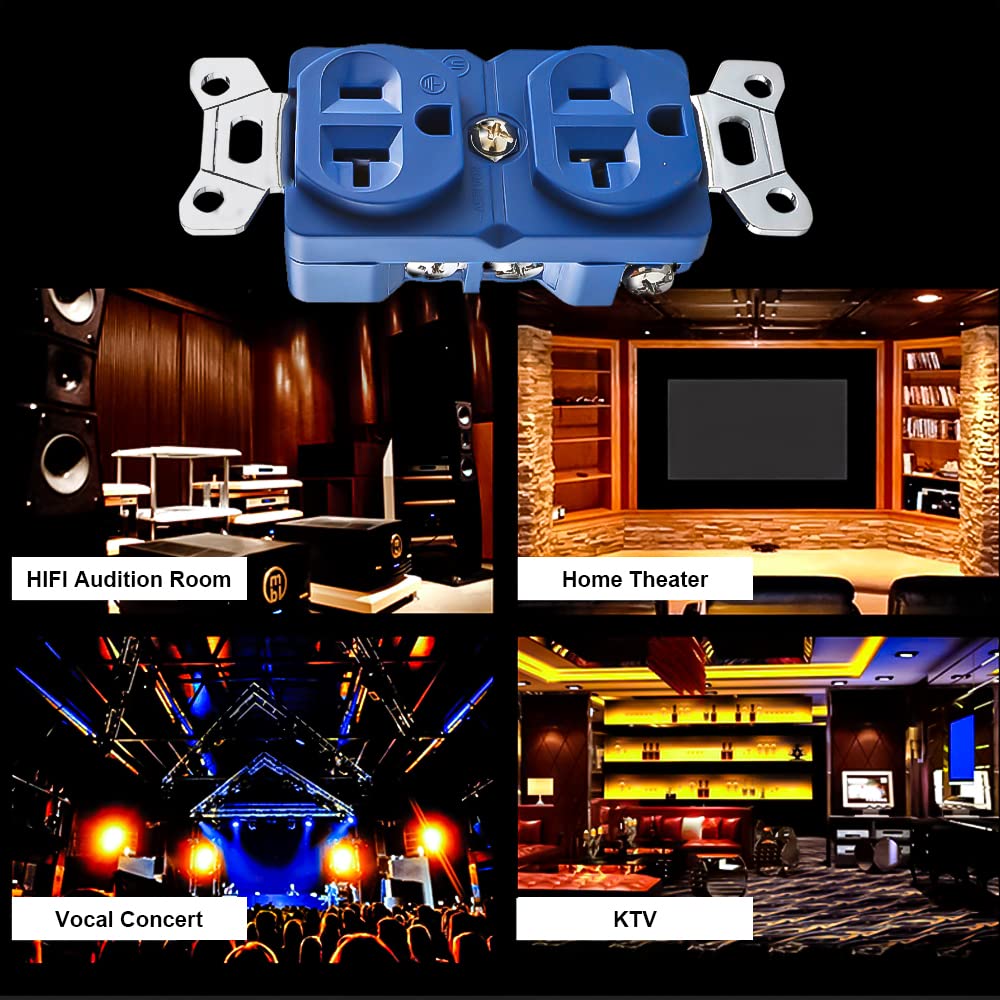 Tertullus Toma de corriente dúplex de gama alta 20 amperios 125250 voltios audiófilo toma de ...