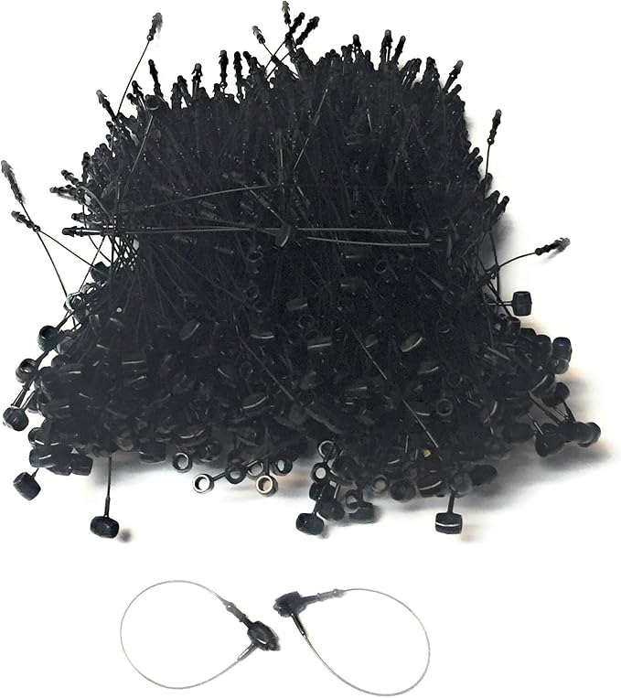 Amazon.com: 3" BLACK Snap Lock Pin Security Loop Plastic Tag Fastener ...