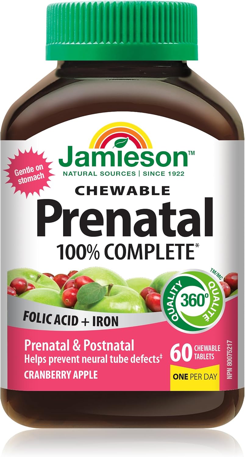 Jamieson Prenatal 100% Complete Multivitamin Chewable Cranberry Apple ...