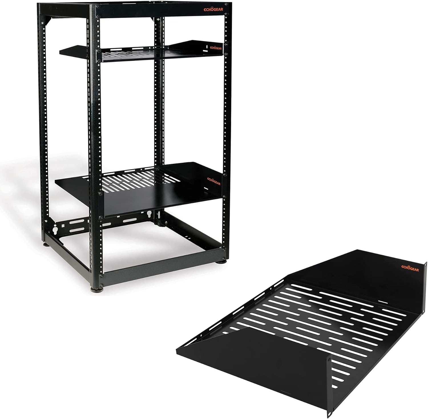 Amazon.com: ECHOGEAR 20U Open Frame Rack with Additional 3U Shelf ...