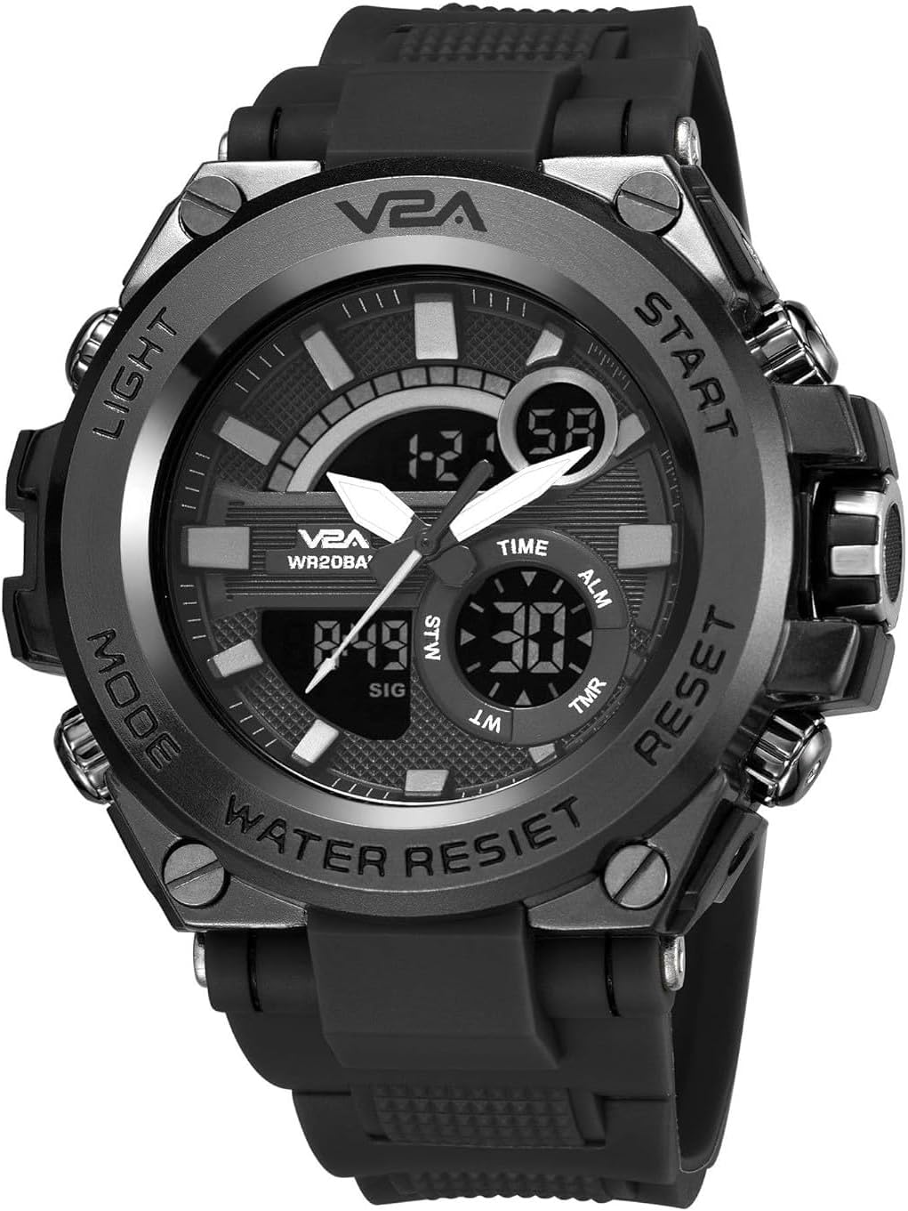 V2A Analog Digital Tough 5ATM Waterproof Sports Watch for Men and Boys ...