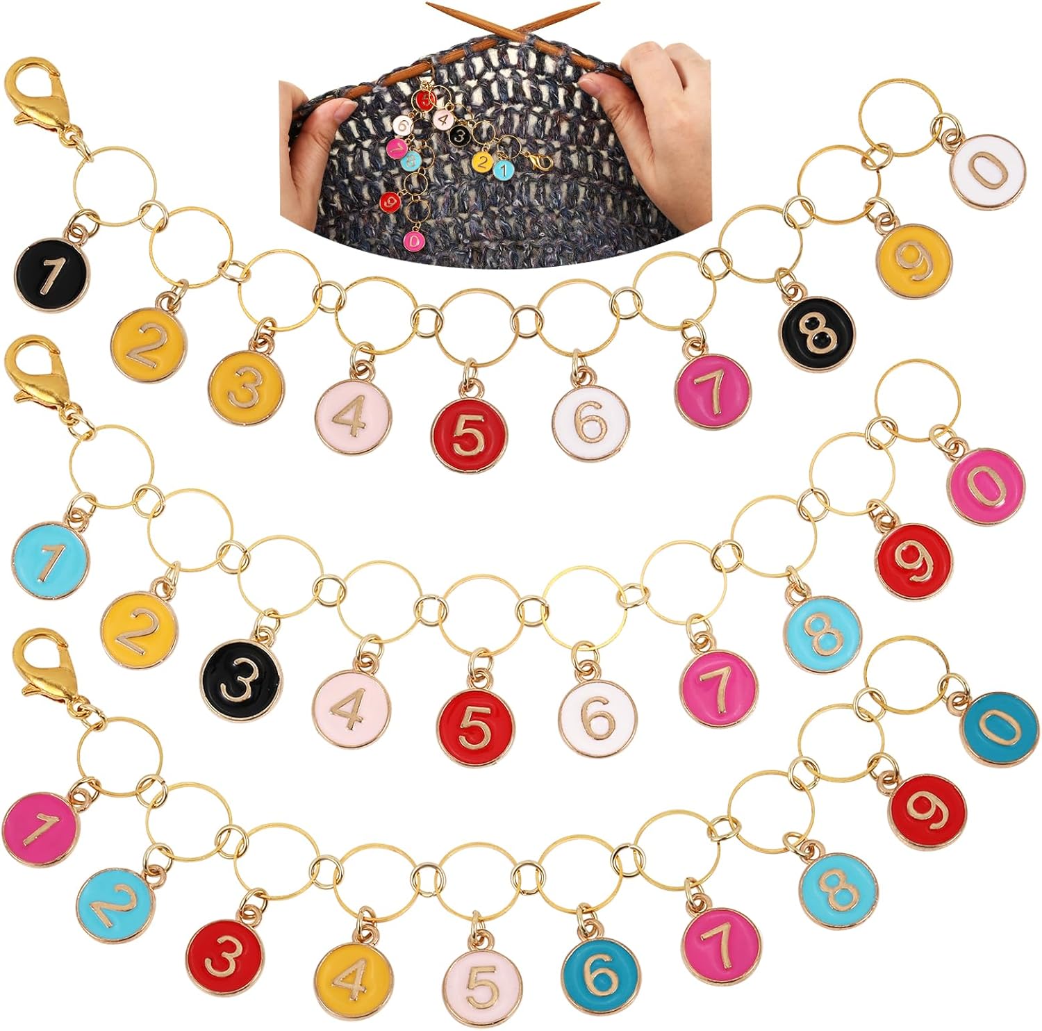 Amazon.com: COGCHARGER 3Pcs Flat Round with Number Alloy Enamel Charms ...