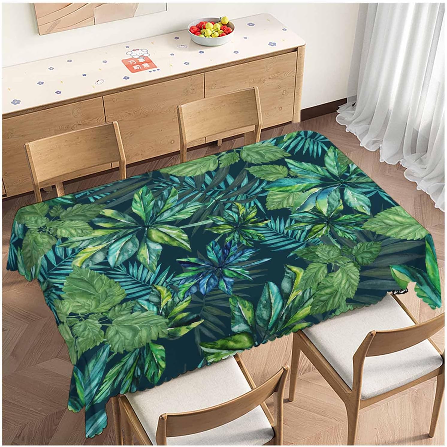 Amazon.com: Beabes Tropical Leaves Kitchen Tablecloth Exotic Beach Palm ...