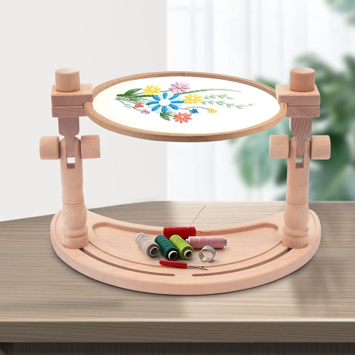 Amazon.com: Xuthusman DIY Desktop Beech Embroidery Lap Stand Cross ...