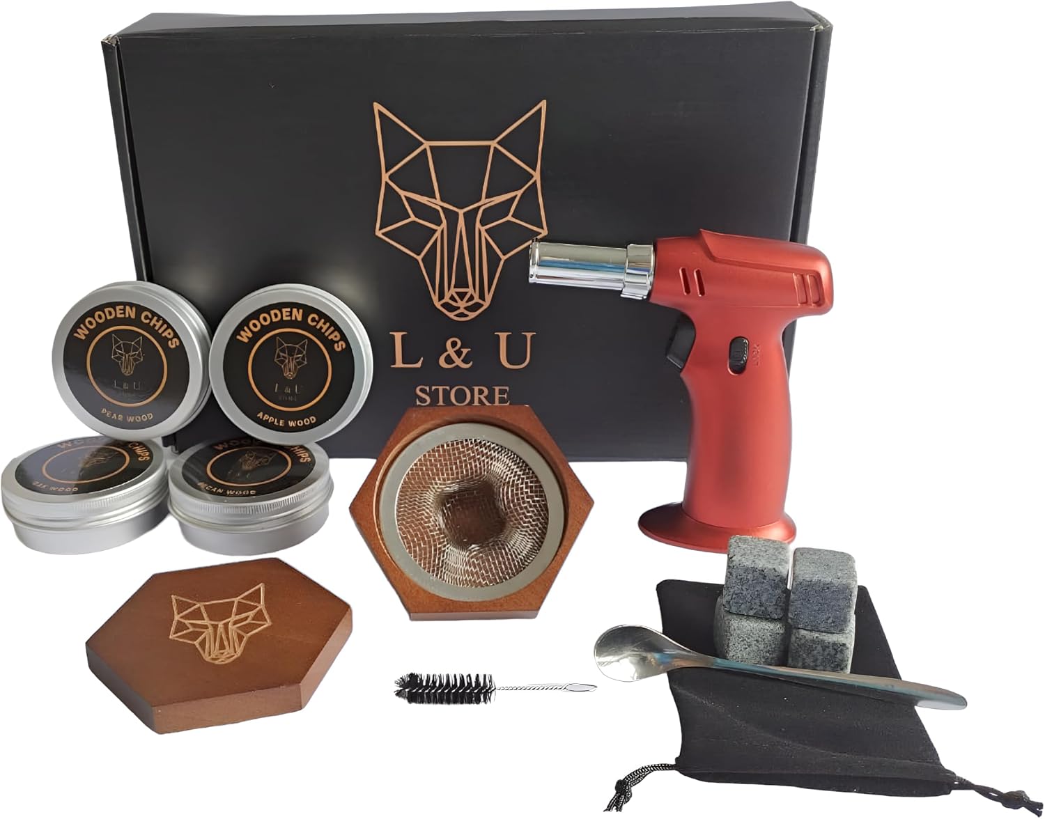 Amazon.com: L&U Cocktail Smoker Kit with Torch, 4 Flavors Wood Chips ...