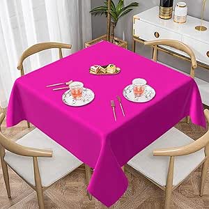 Amazon.com: Curdesi Square Tablecloth Neon Hot Pink Table Cover ...