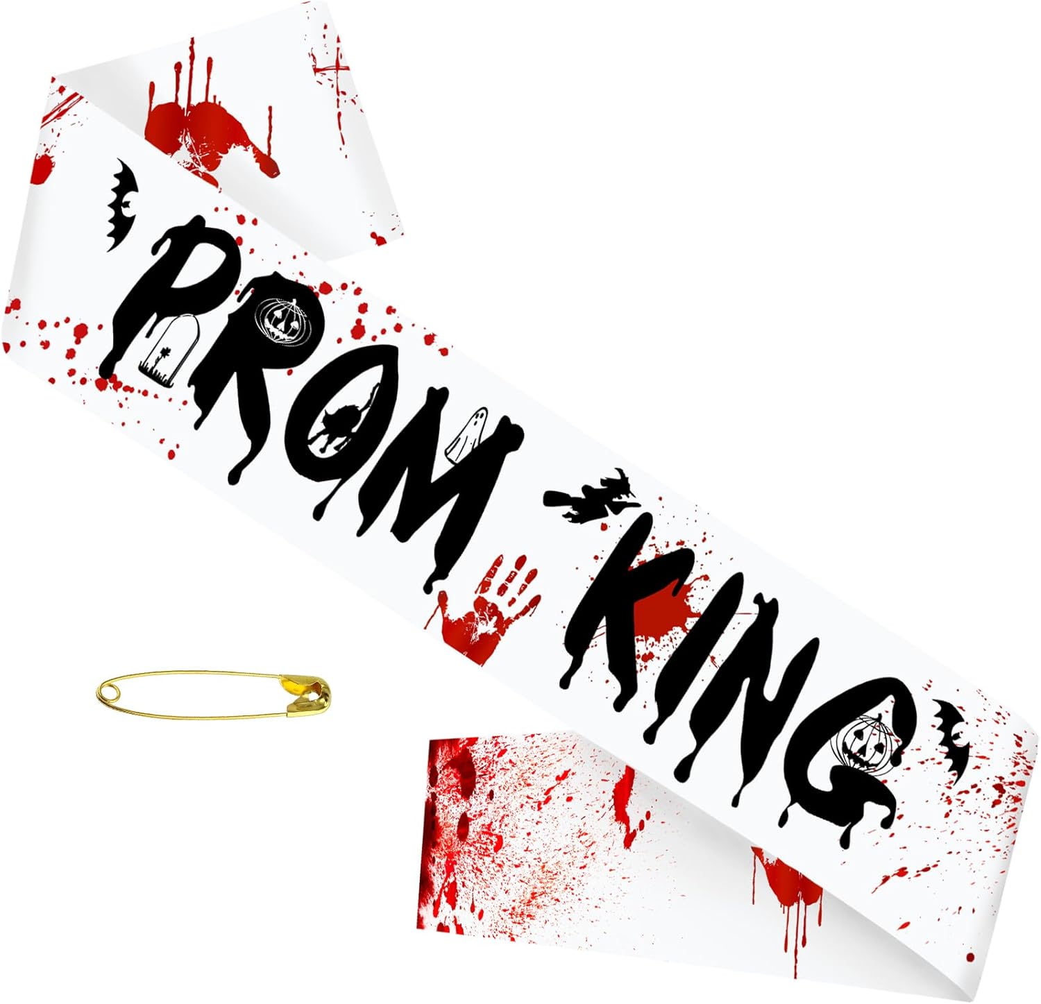 Amazon.com: SKJIAYEE Halloween Prom King Sash, White Prom Sash with ...