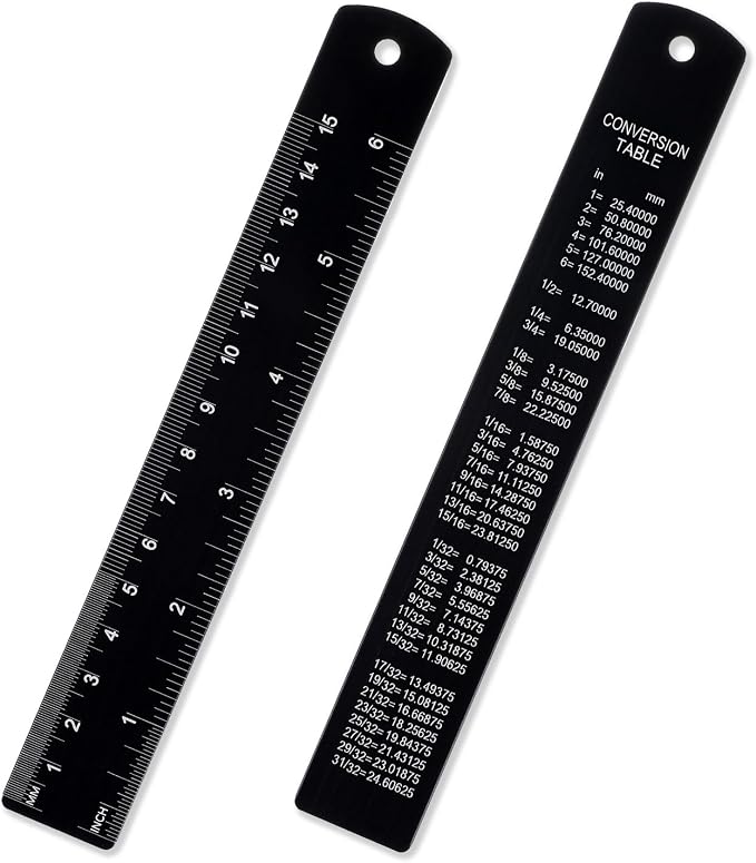 Amazon.com : 2Pcs Metal Ruler with Centimeters, 6Inch Stainless Steel ...