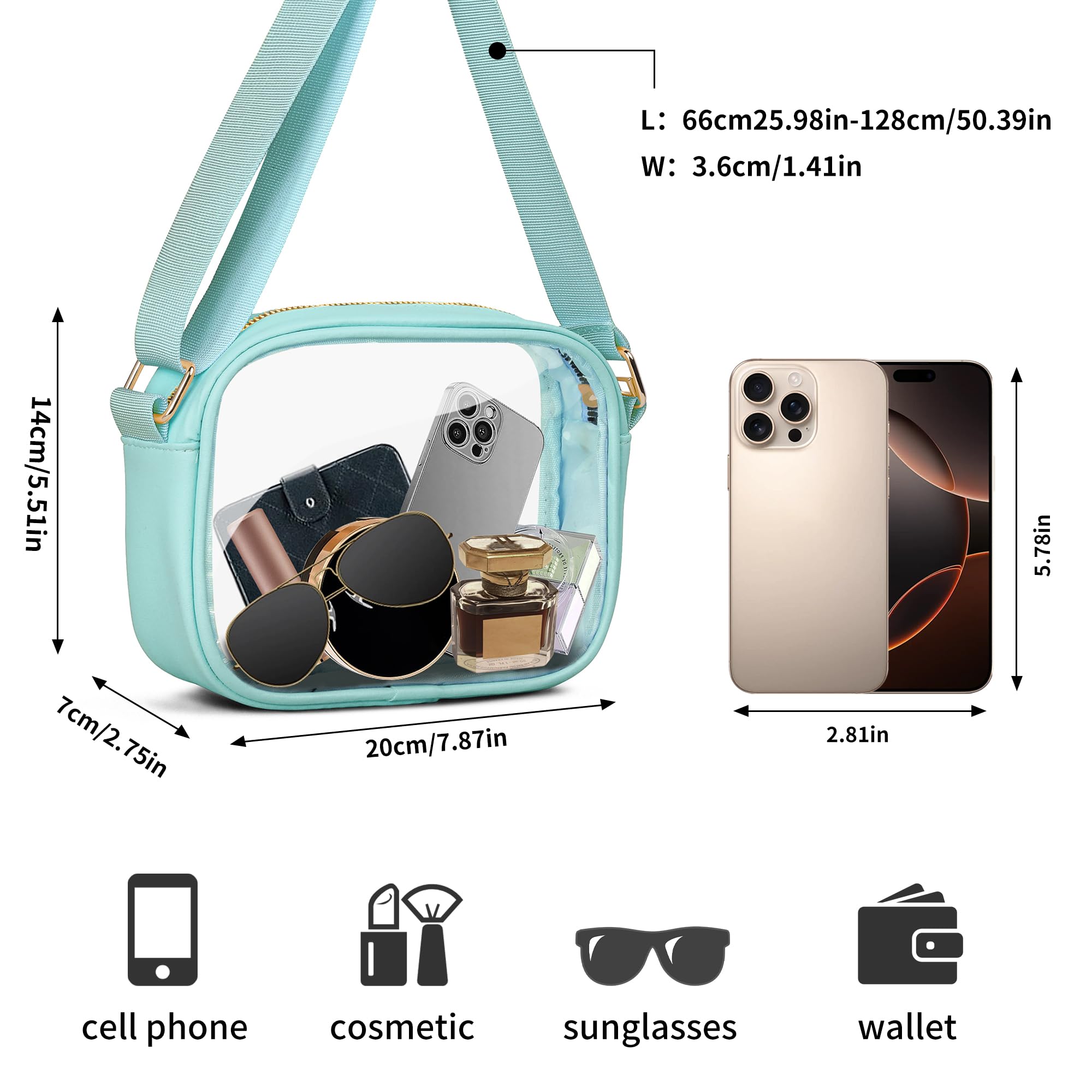 Snapklik.com : VOROLO Stadium Approved Clear Crossbody Bag,Small See ...