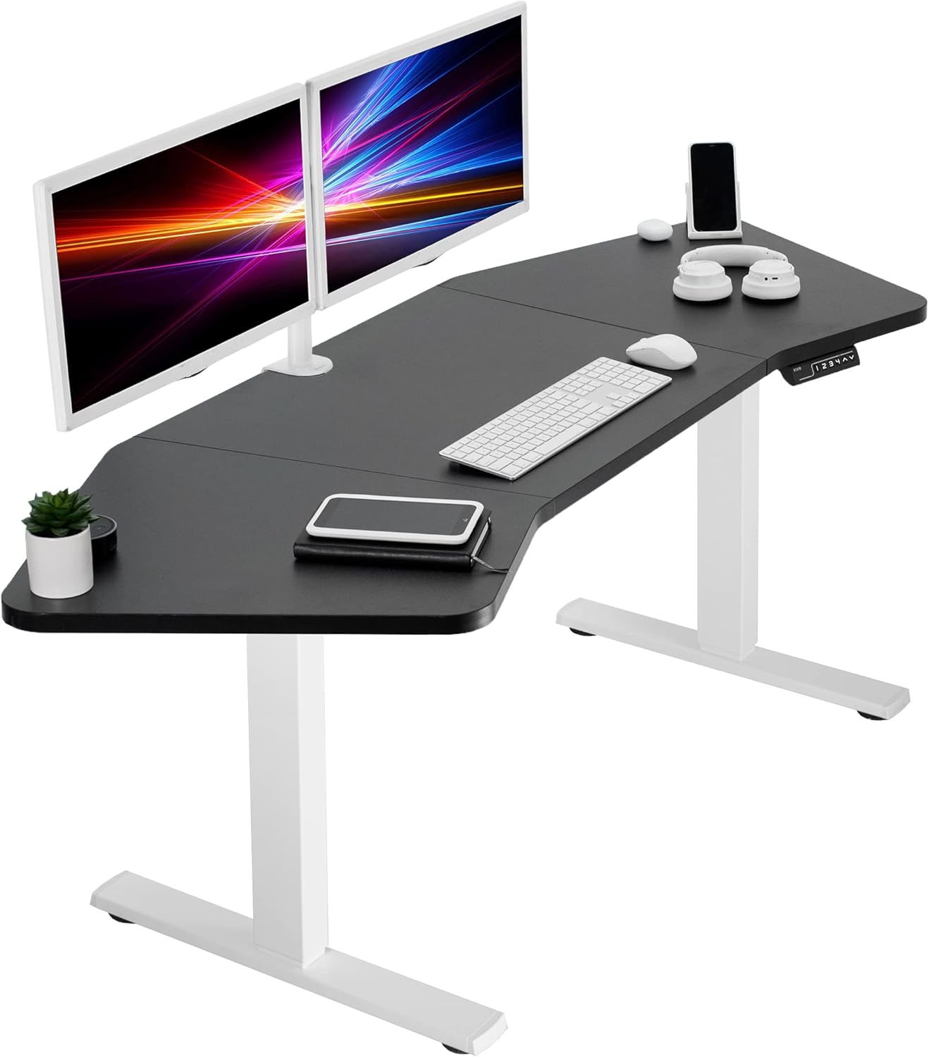 Amazon.com: VIVO Electric Height Adjustable 71 x 24 inch Wing-Shaped ...