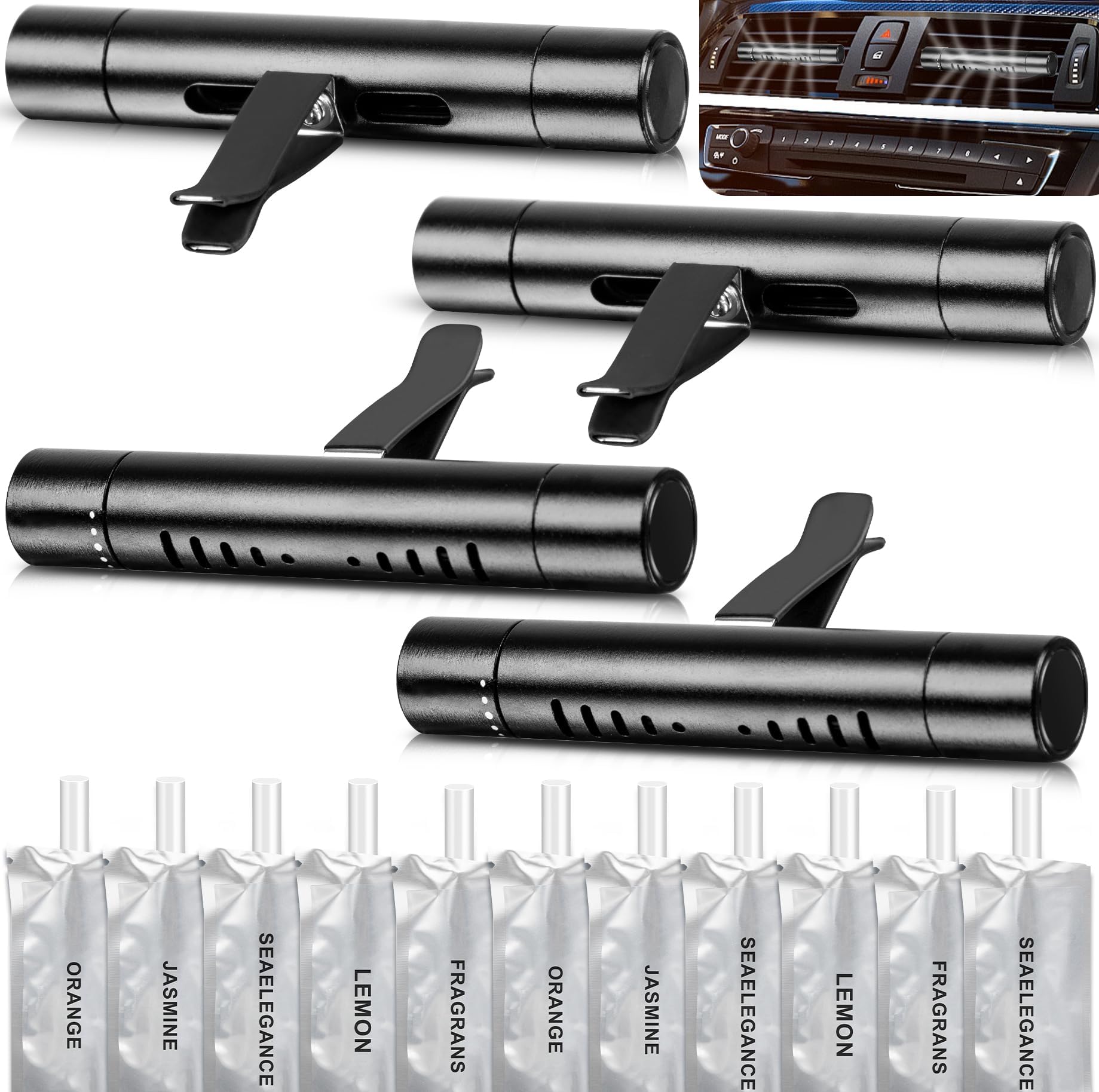 Amazon.com: 4 Pack Car Air Fresheners Vent Clips Diffuser Vent Vlip for ...