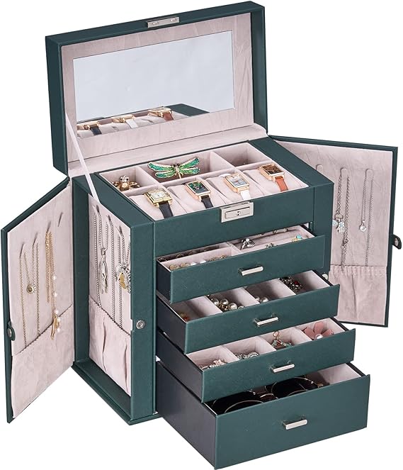 Amazon.com: ANWBROAD Jewelry Box 5 Tier Jewelry Storage Organizer ...