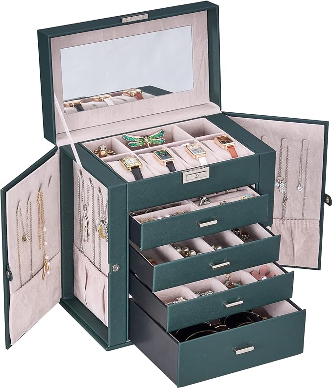Amazon.com: ANWBROAD Jewelry Box 5 Tier Jewelry Storage Organizer ...