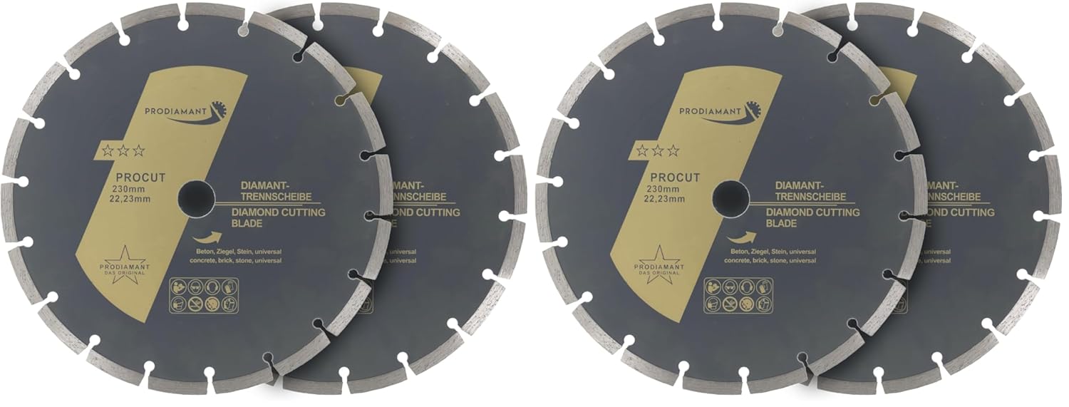 PRODIAMANT Premium diamantskæreskivesæt 2 x 230 mm universal skæreskive ...