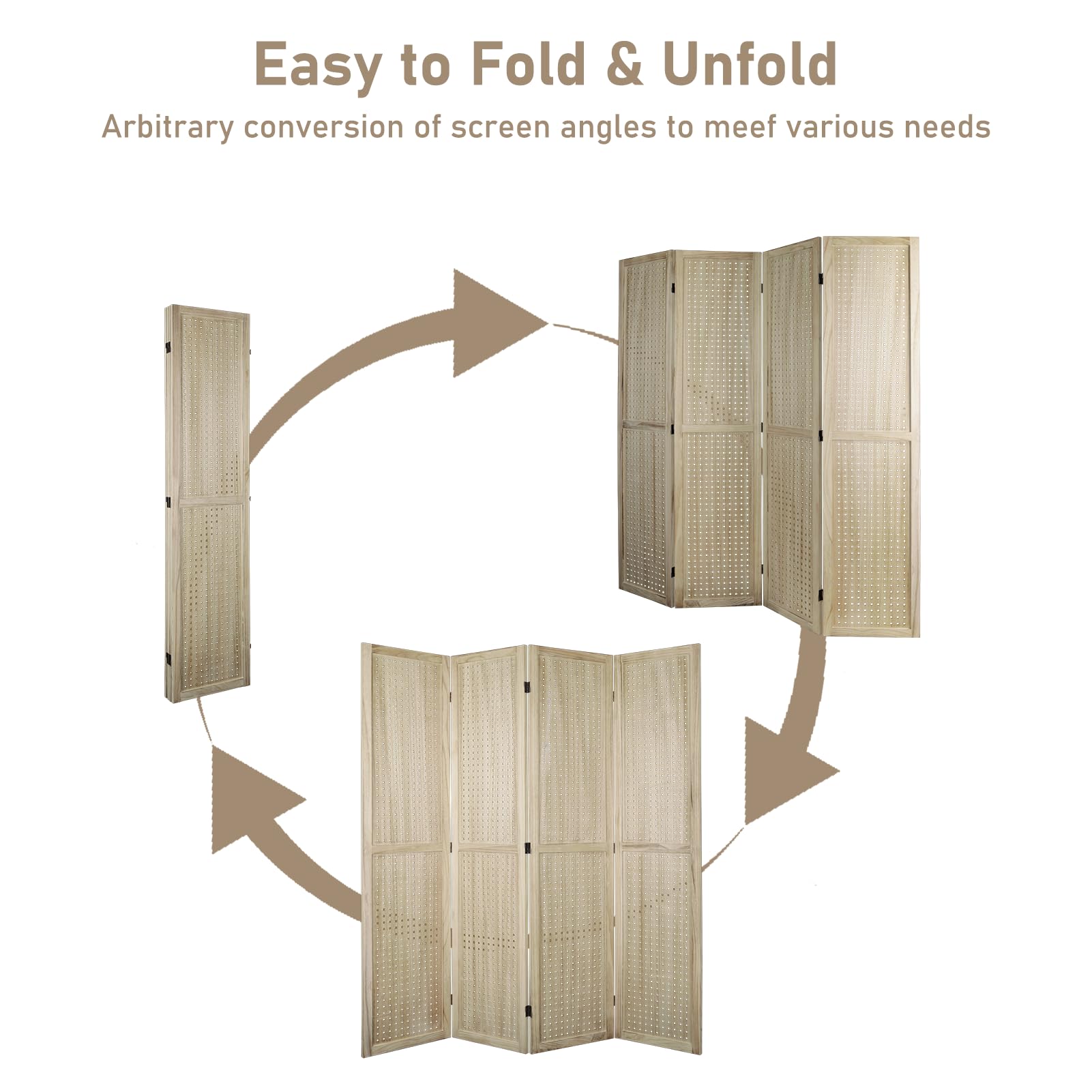 Snapklik.com : BABION Pegboard Display Freestanding, 4 Panel Wood ...