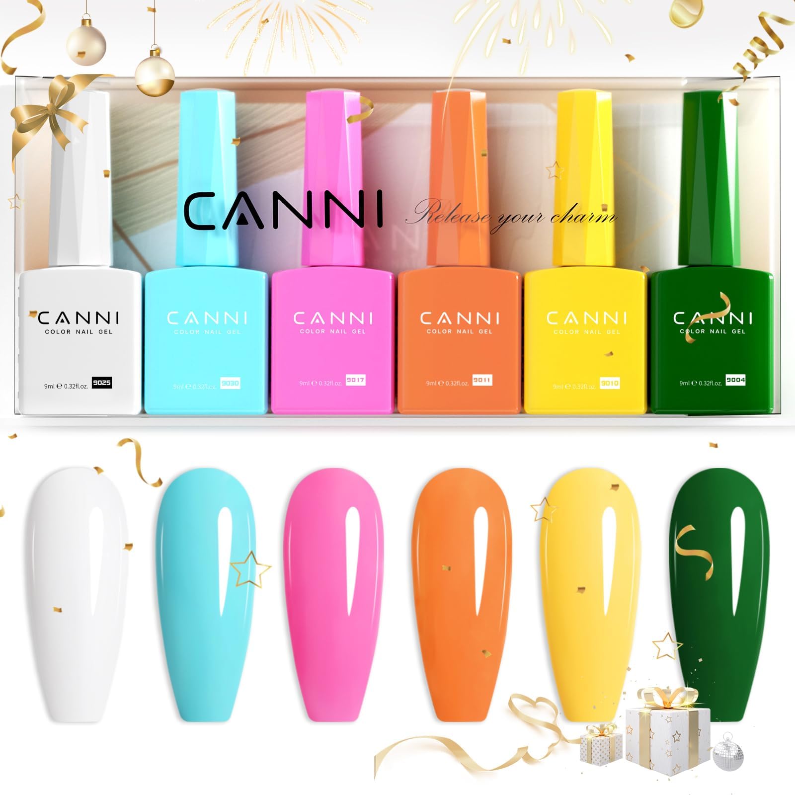 Amazon.com : CANNI CC1 30Pcs 9ML Hema-free Gel Nail Polish Set, Black ...