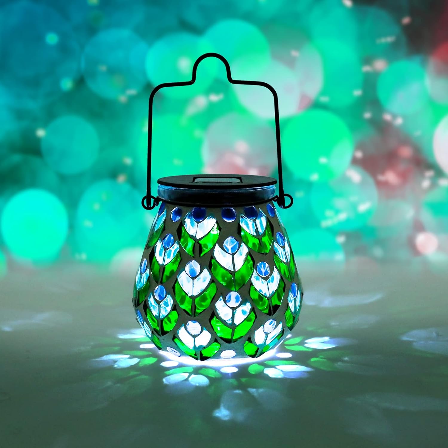 Amazon.com: Mosaic Solar Lanterns - Solar Hanging Lantern Outdoor ...