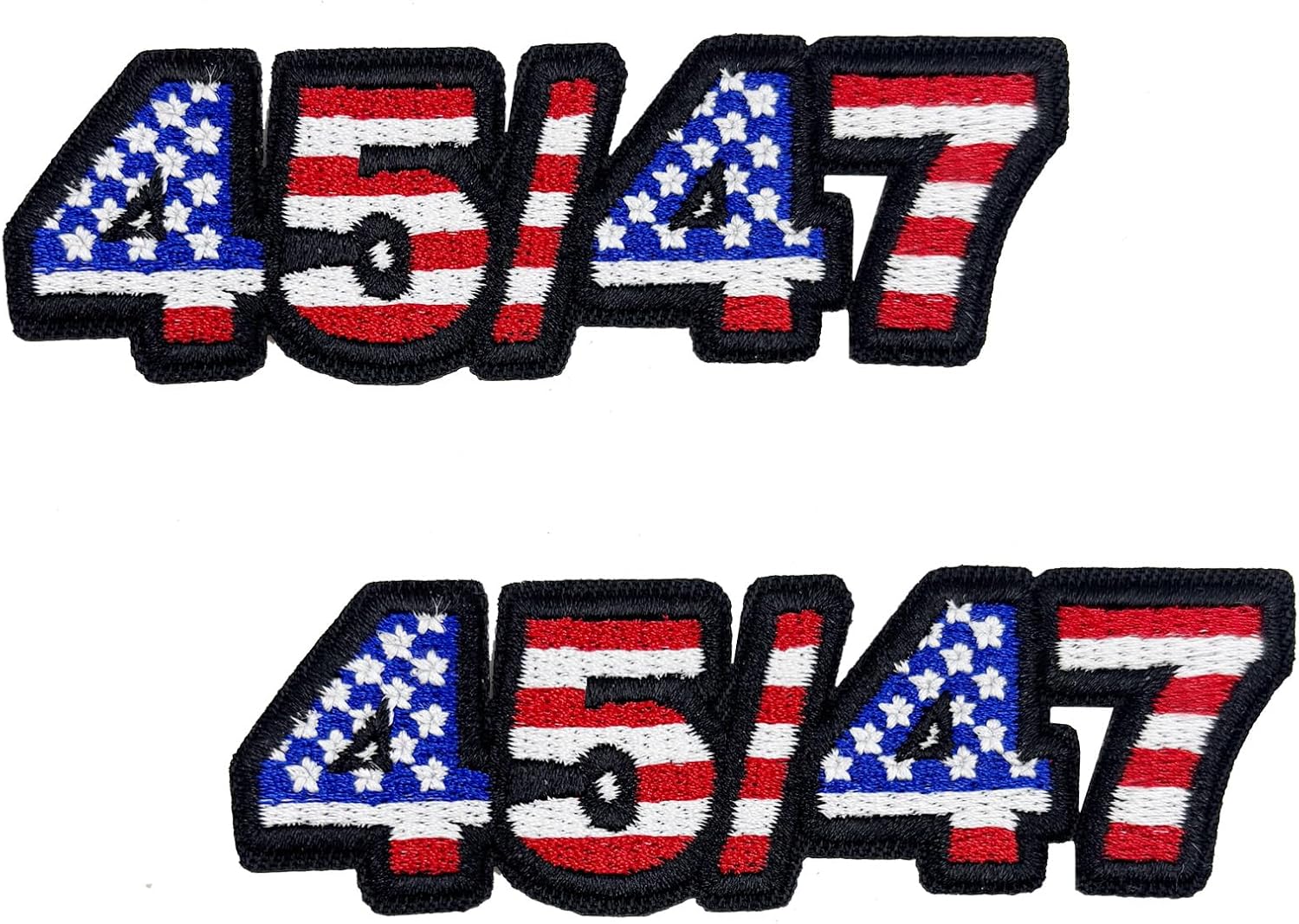 Amazon.com: 3.5'' President 45 and 47 American Flag Embroidered Iron-On ...
