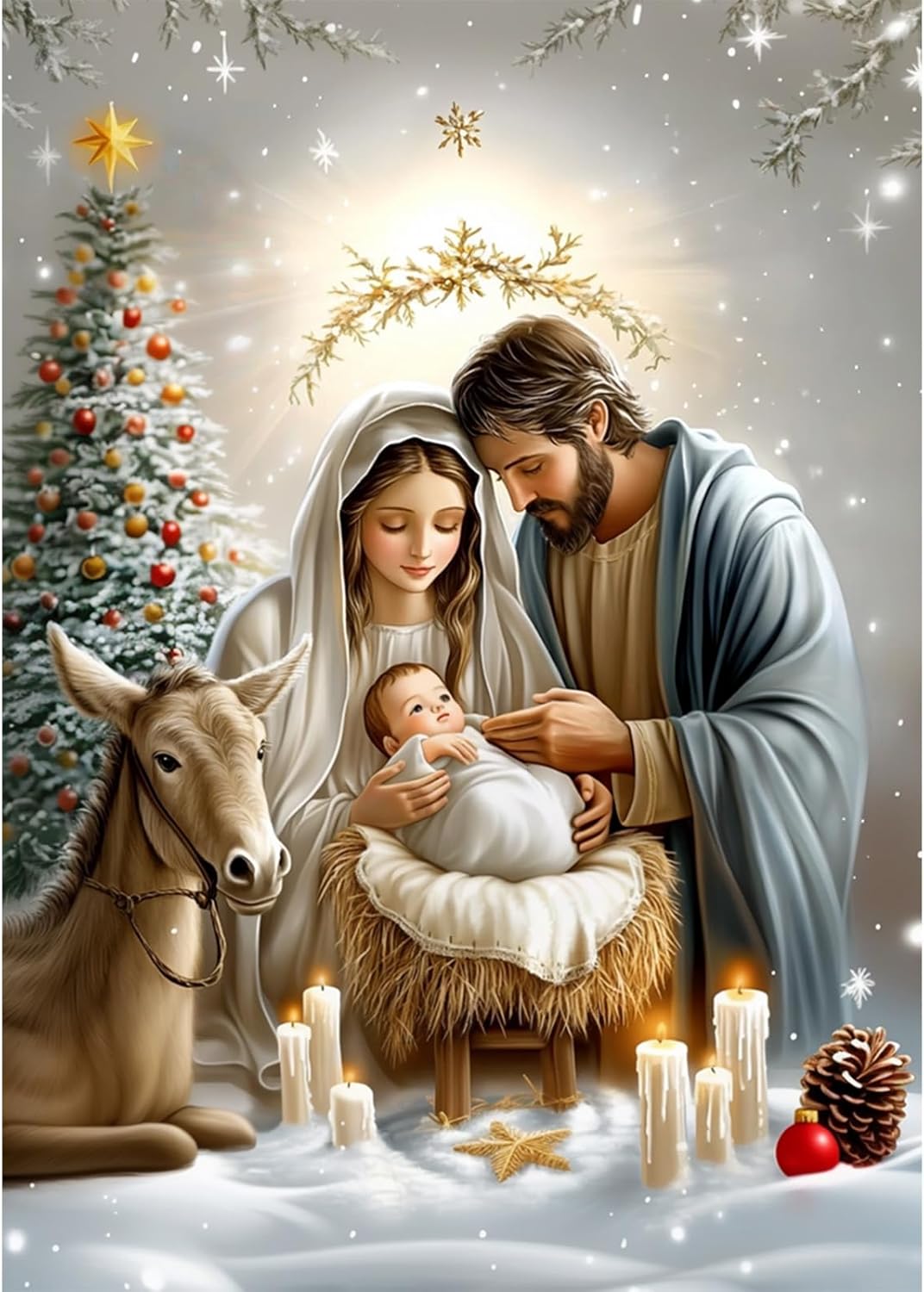 Amazon.com: CEOVR Jesus Diamond Art Kits for Adults, Christmas Nativity ...