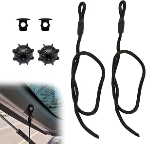 MEKEET 2PCS Parcel Shelf String Black Nylon Rubber Car Boot Strings ...