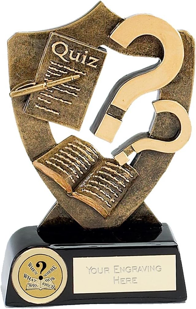 5.25" Celebration Shield Quiz Trophy with FREE Engraving up to 30 ...