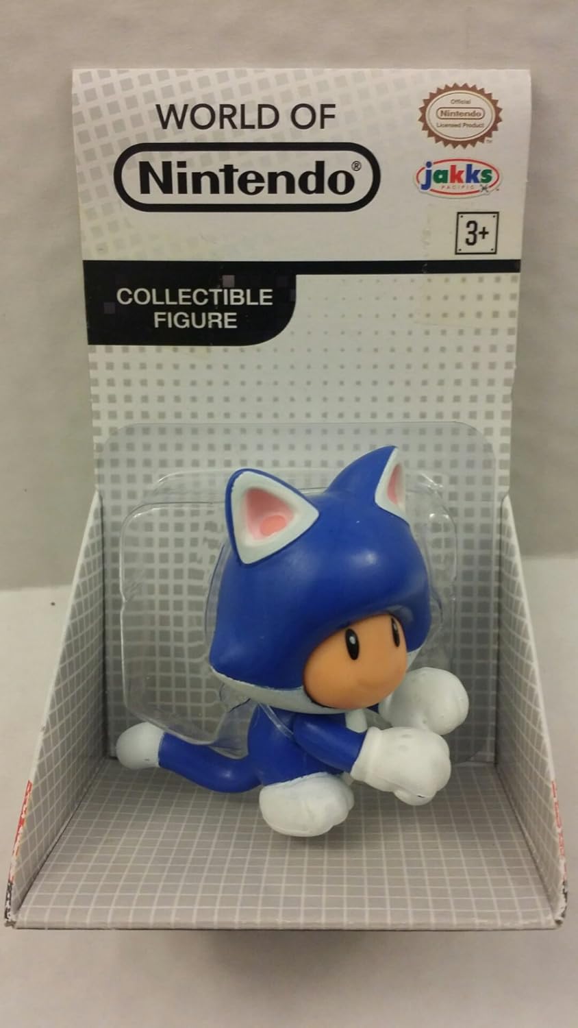 Jakks Pacific World of Nintendo Super Mario Bros. Blue Cat Toad Figure ...