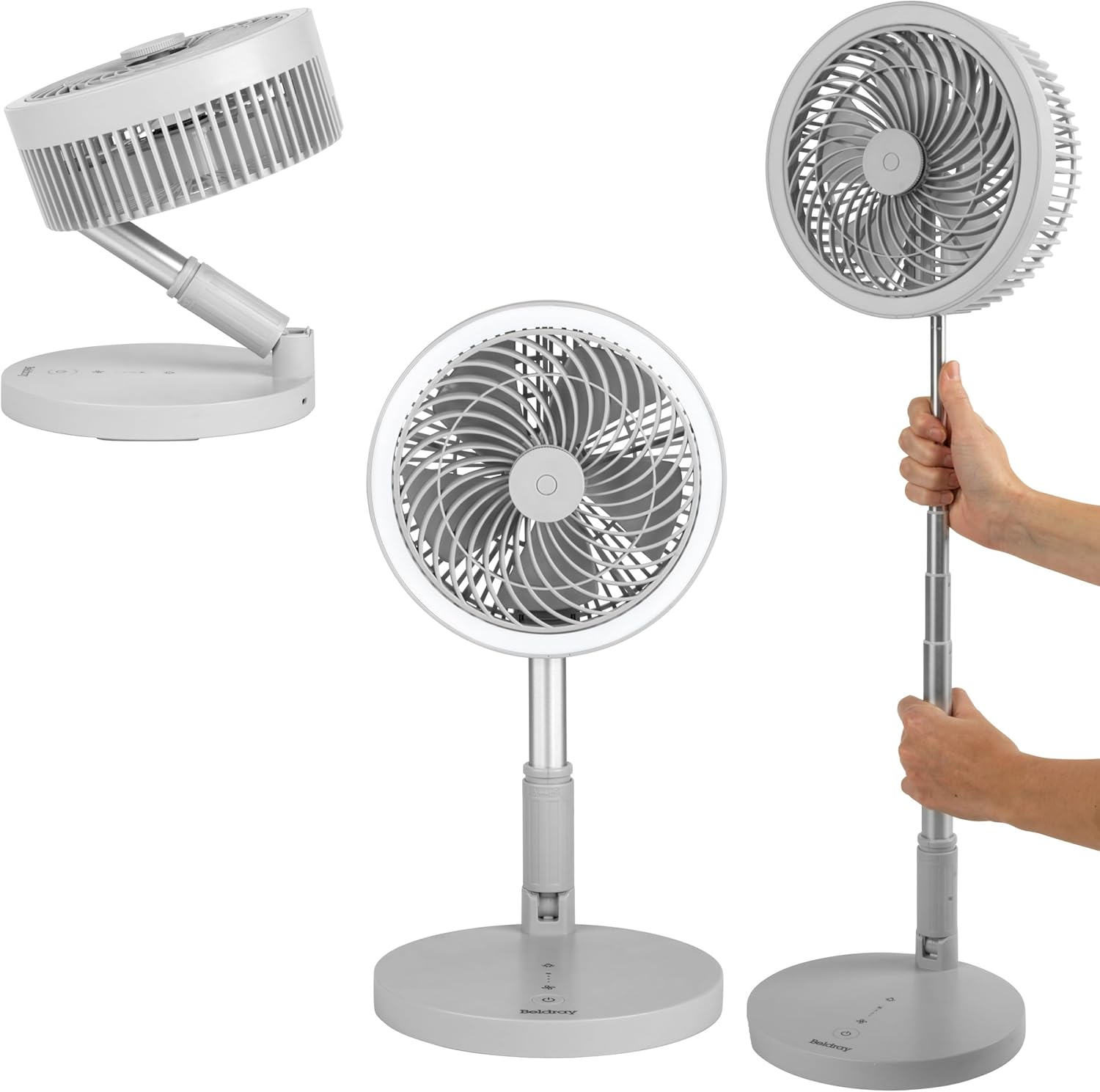 Beldray EH3413GR Foldaway Stand Fan - USB Rechargeable, Lightweight ...