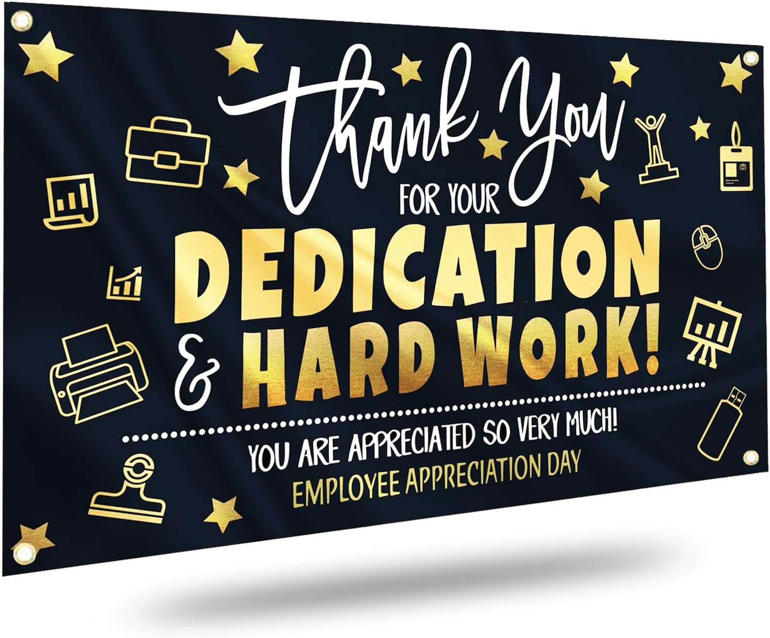 Amazon.com: Employee Appreciation Day Banner Backdrop Decorations, We ...