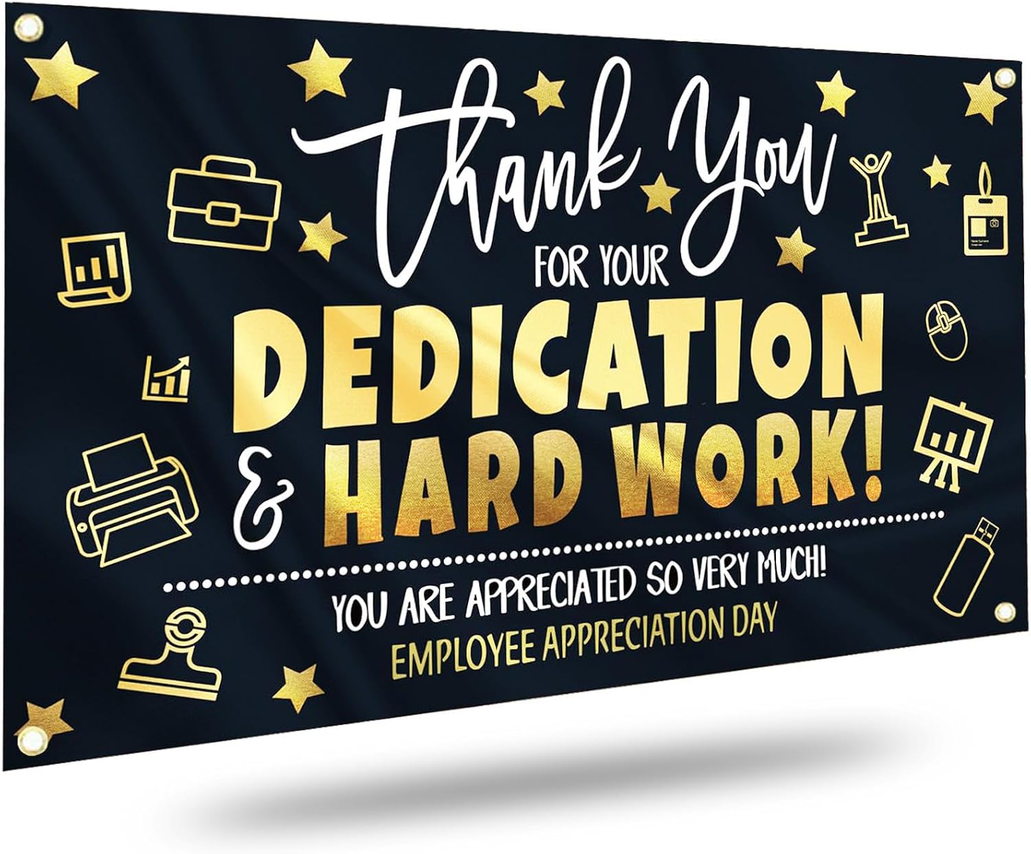 Amazon.com: Employee Appreciation Day Banner Backdrop Decorations, We ...