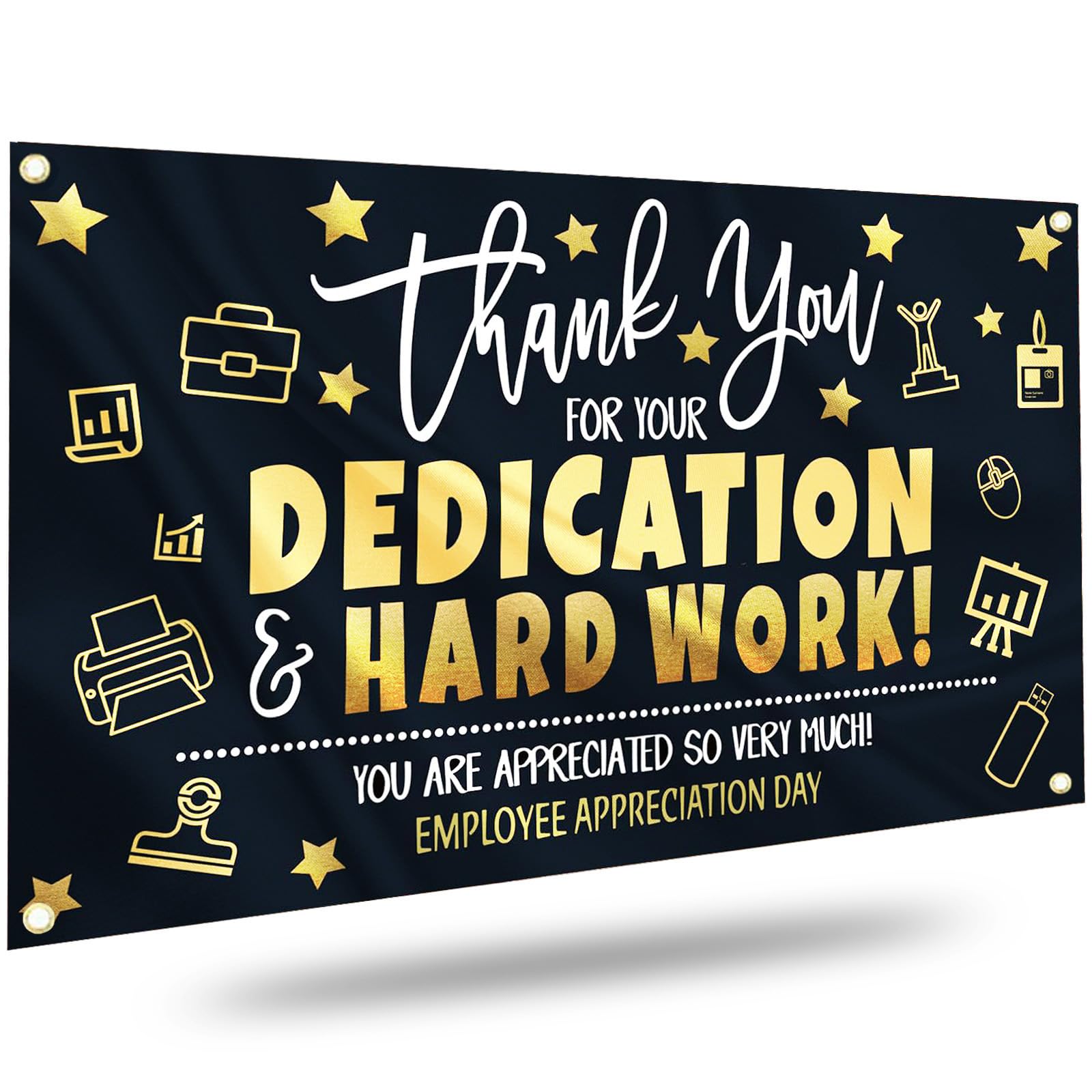 Amazon.com: Employee Appreciation Day Banner Backdrop Decorations, We ...