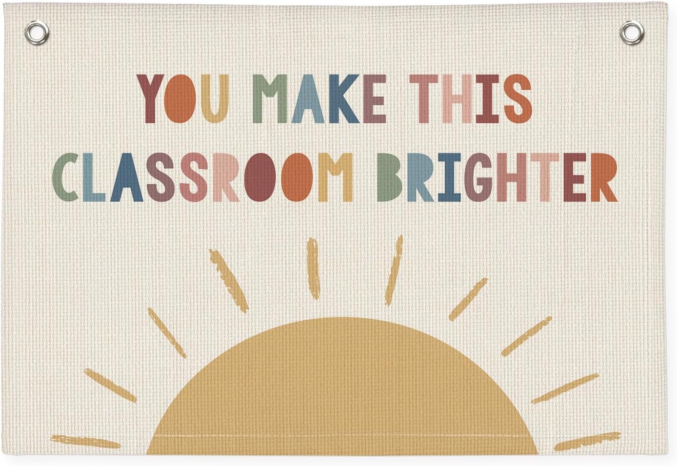 Amazon.com: Wheatwin Boho Classroom Canvas Banner, Neutral Classroom ...