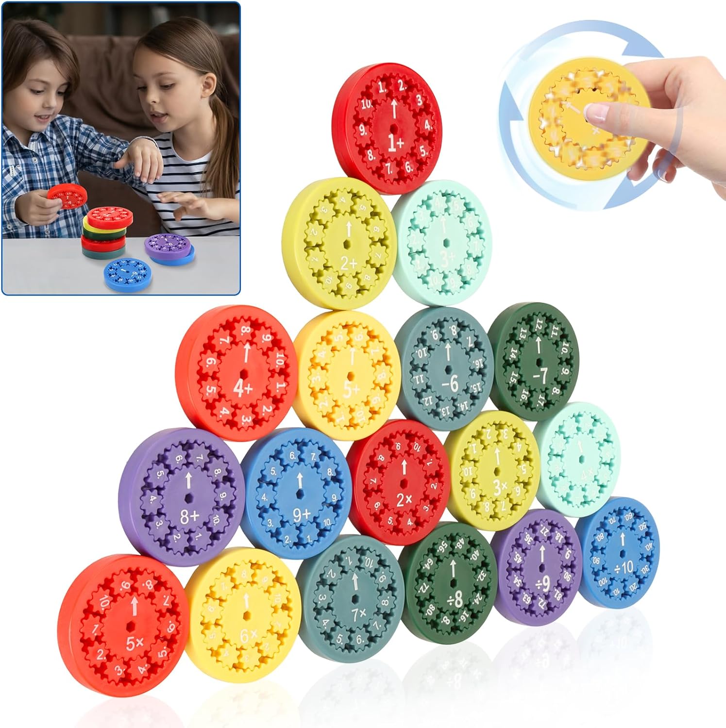 Amazon.com: 18Pcs Math Fidget Spinners Toys Set, Educational Math Fact ...