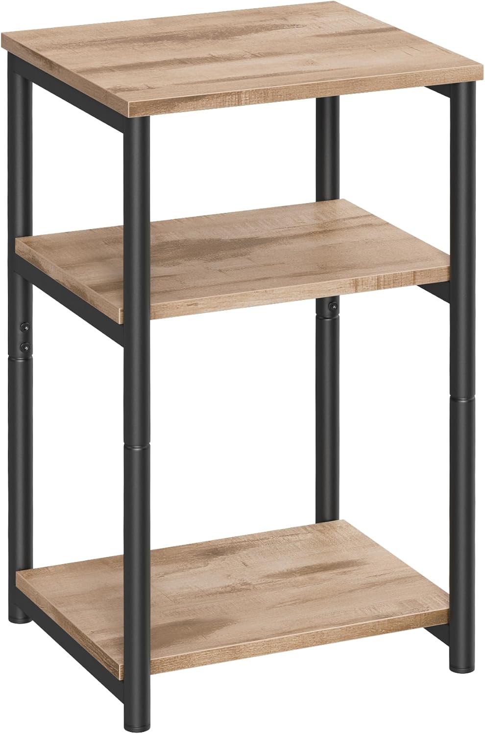 VASAGLE Sofa Side Table, 3-Tier End Table, Bedside Table with Steel ...