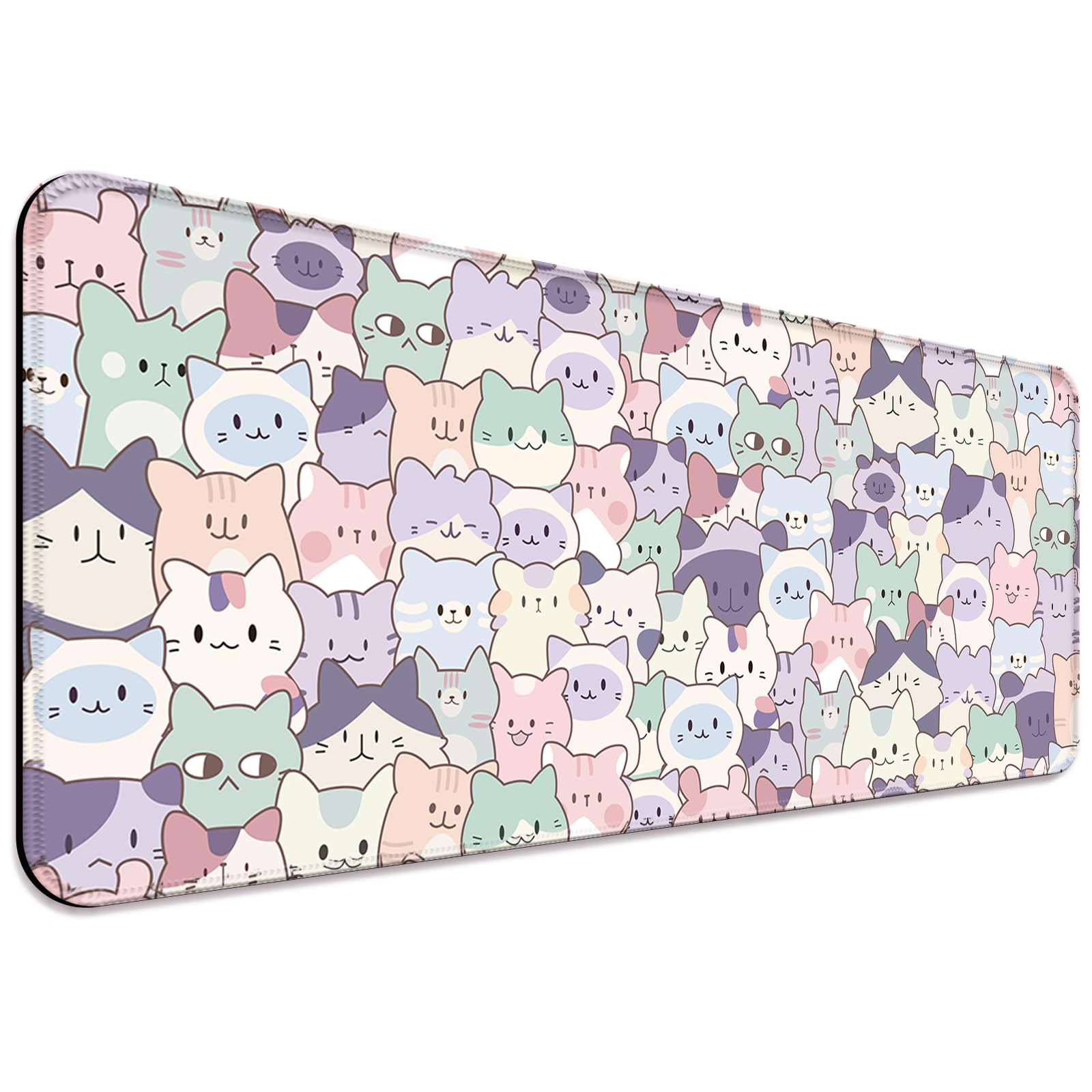 Amazon.com: JIANG100 Cute Pink Cat Gaming Desk Mat, Computer Keyboard ...