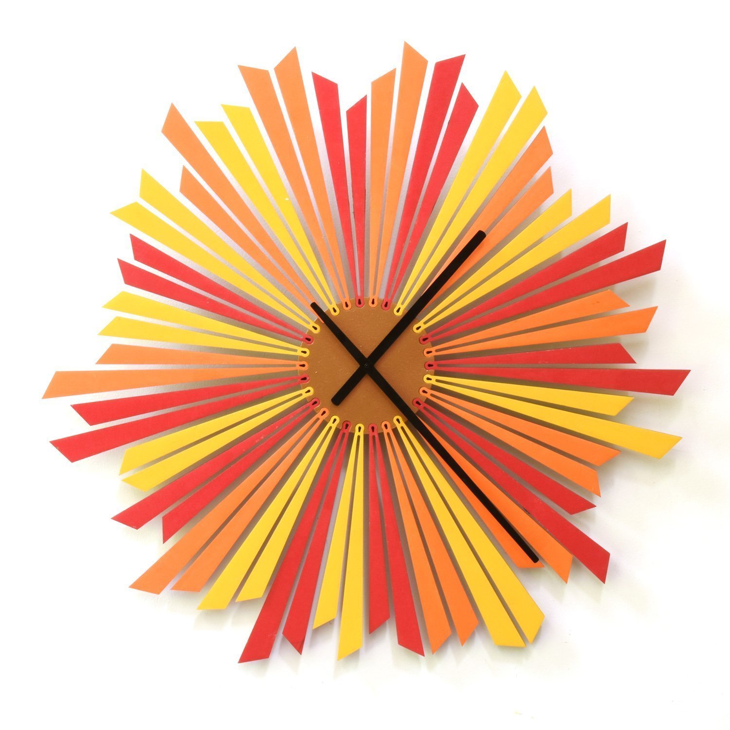 Amazon.com: 16inch Yellow, Red and Orange Wall Clock, Colorful Home ...